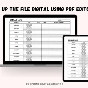 Disaster Drill Record for School, School Teacher Forms, Drills Log ...