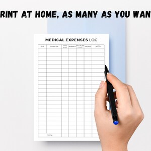 Medical Expense Record Printable, Medical Spending Tracker, Printable Cost Tracker, Medical ...