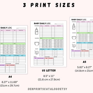 Baby Daily Log, Infant Daily Log, Baby Care Journal, Infant Activity ...