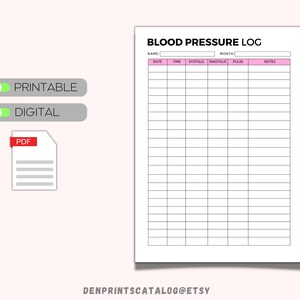 Blood Pressure Log Book Printable, High Blood Pressure Tracker ...