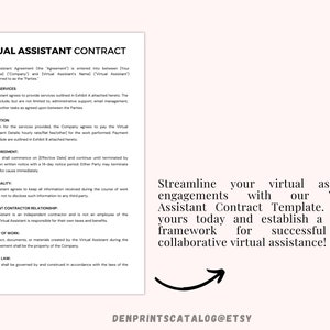 Virtual Assistant Contract Template, Client Agreement, Service Contract ...