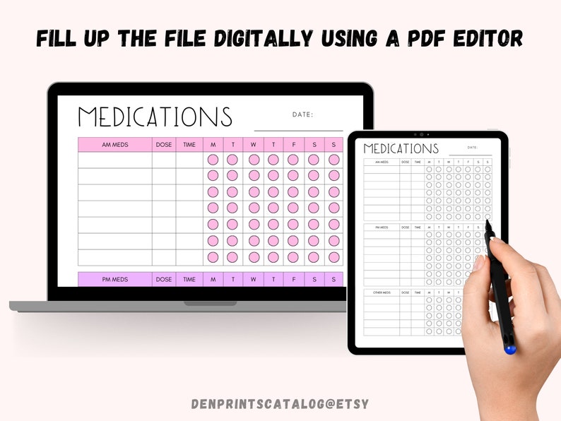 Editable Medication Schedule Printable Easy Medicine Chart Weekly ...