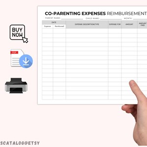 Expense Reimbursement Log Printable Child Custody Planner Fillable PDF ...