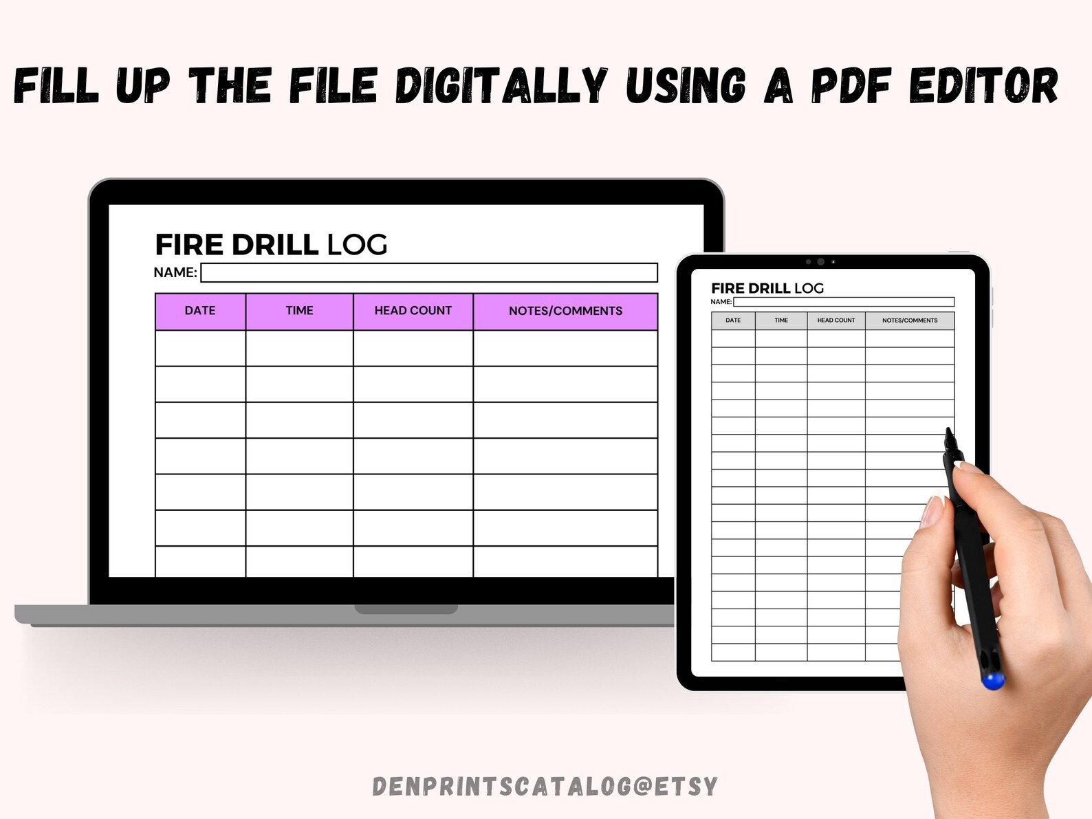 Business Fire Drill Log Printable, Organization, Fire Drill Practice ...