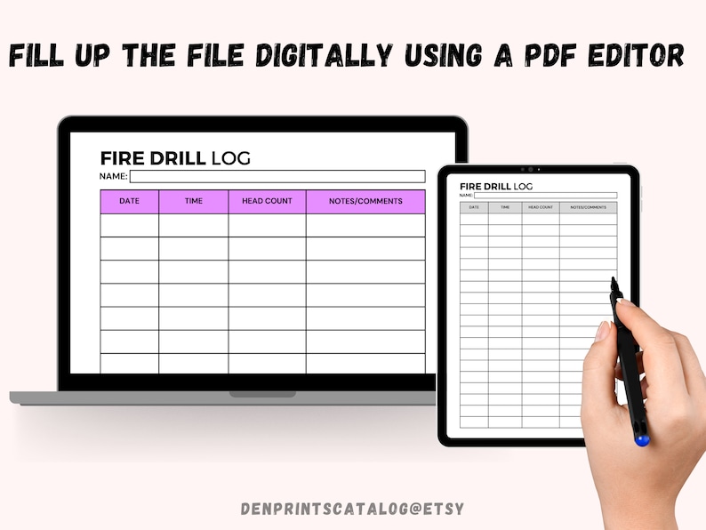Business Fire Drill Log Printable, Organization, Fire Drill Practice ...