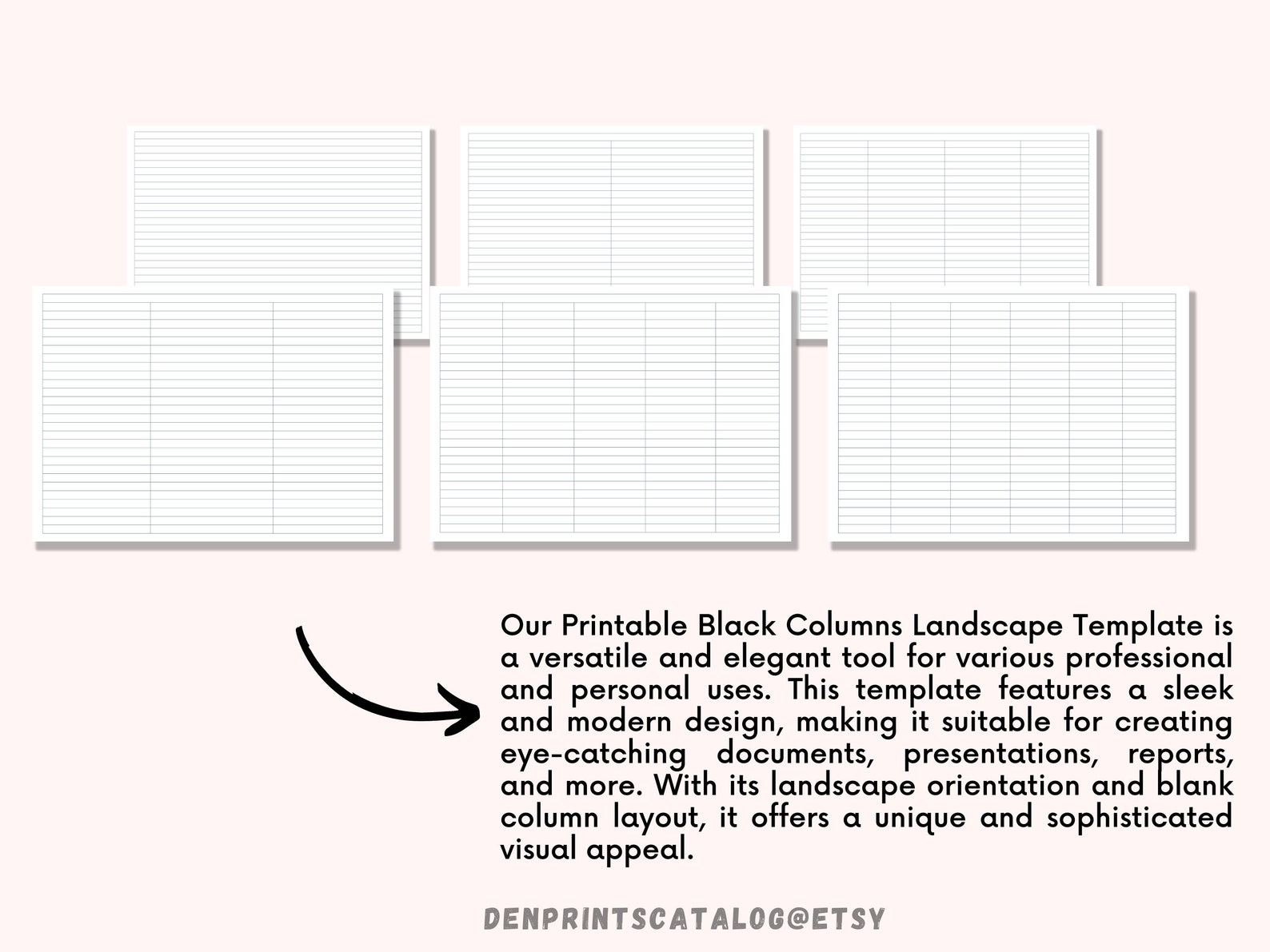 Printable Blank Columns Charts With Header One, Two, Three, Four, Five ...