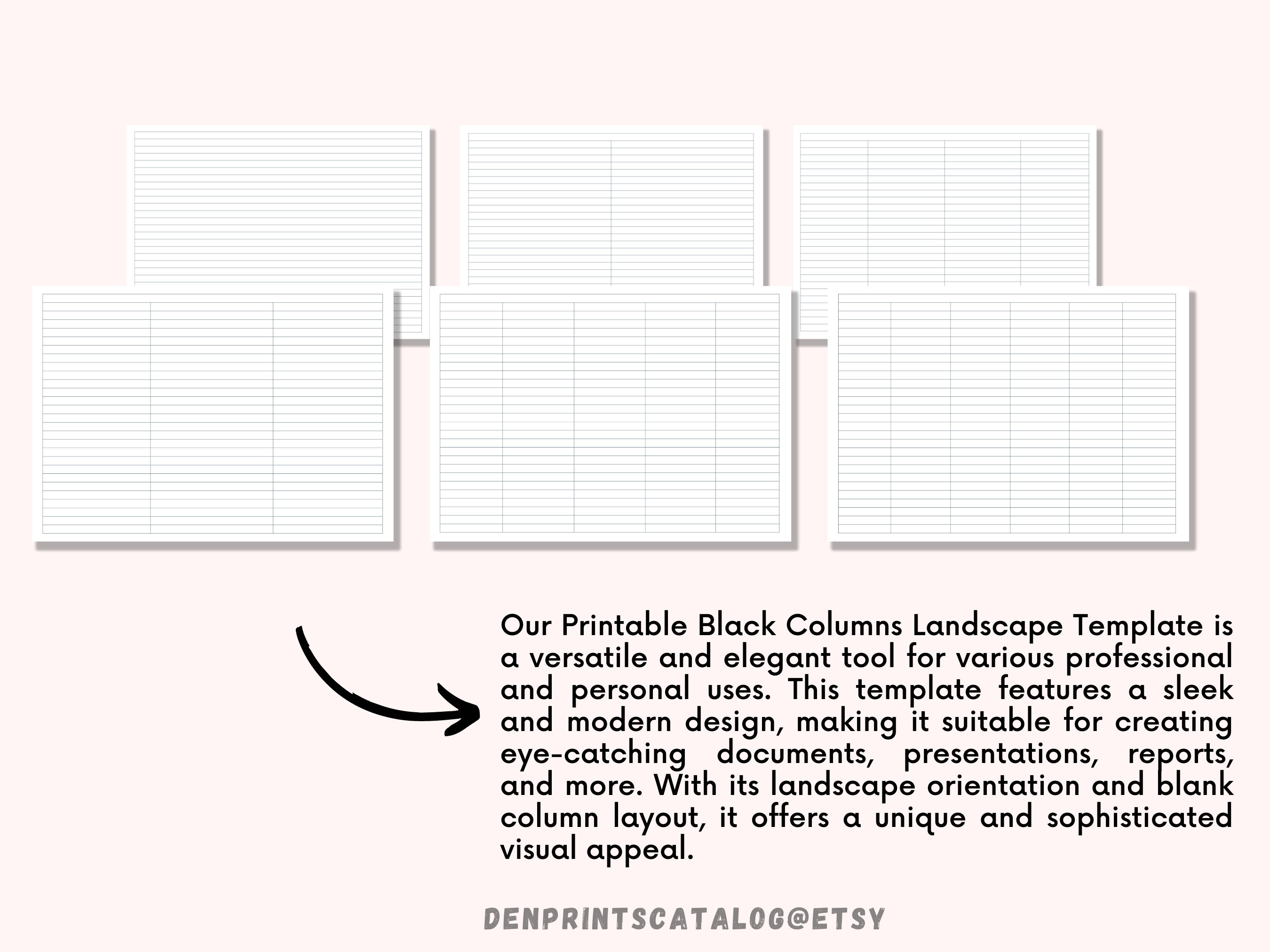 Printable Blank Columns Charts With Header One, Two, Three, Four, Five ...
