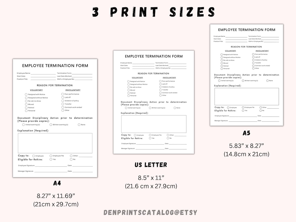Employee Termination Form, Printable Employee Termination Form ...