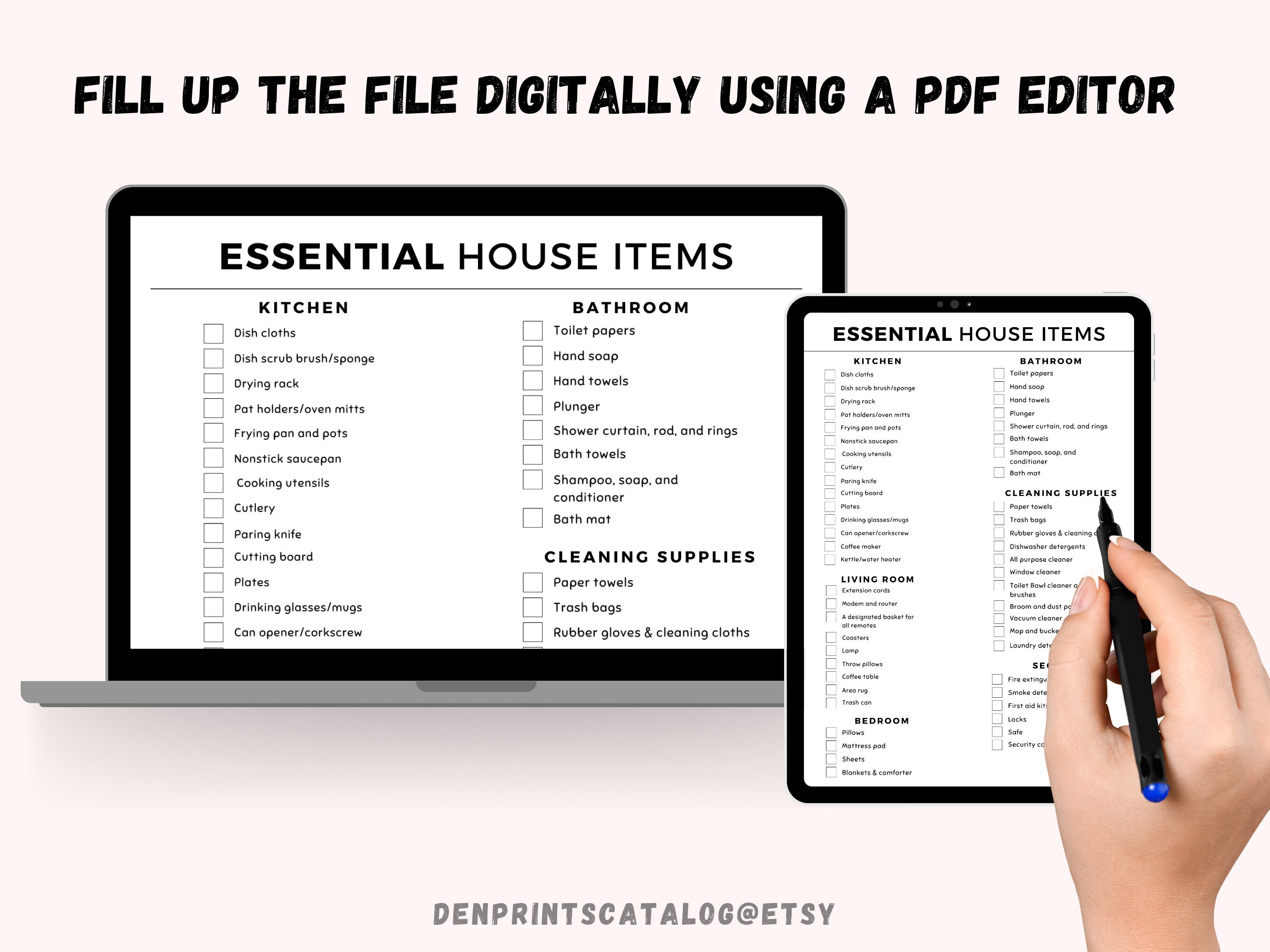 Essential House Items Printable, Airbnb Rental Inventory Checklist ...