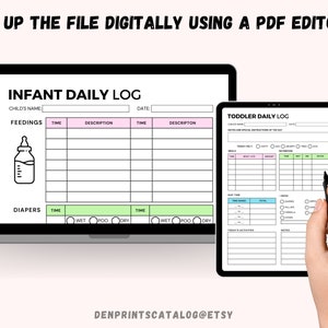 Infant Daily Log Printable, Daycare Printable Baby Log, Infant Toddler ...