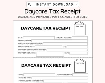 Child Care Receipts - Etsy