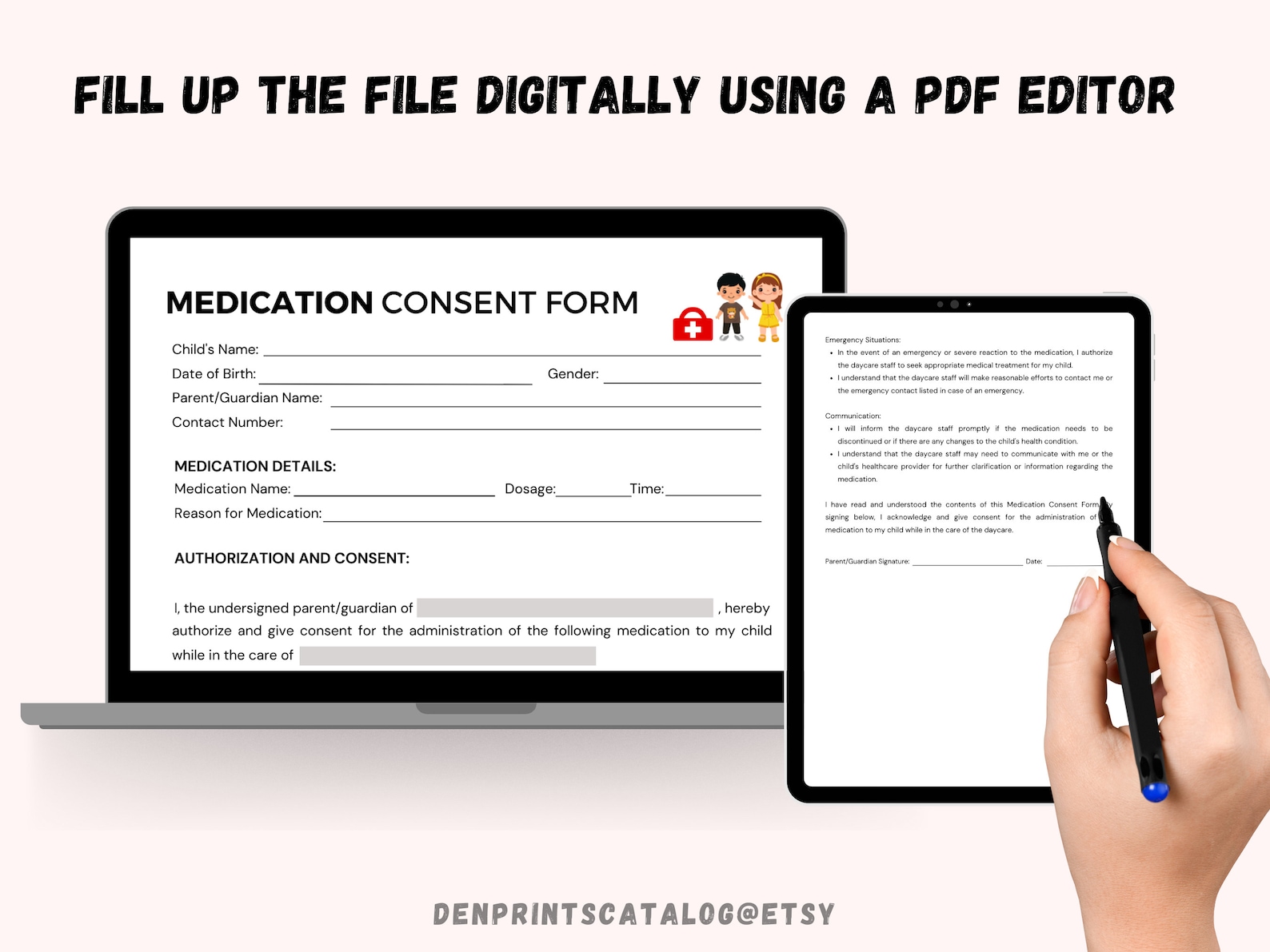 Daycare Medication Forms: Medication Authorization Form, Medication Log ...