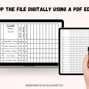 Printable Blank Tracking,class Record, Teacher Gradebook Template ...