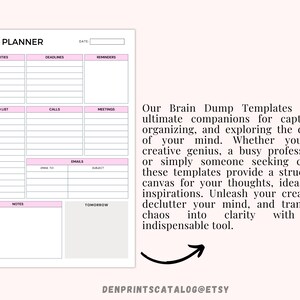 Brain Dump Template BUNDLE Printable, to Do List Editable, ADHD Daily ...