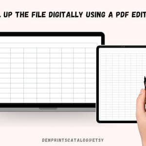 8 Blank Columns Chart Text Input Print and Write Printable Digital ...