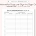 Daycare Monthly Sign in and Out, Student Name Print and Write, Sign in ...