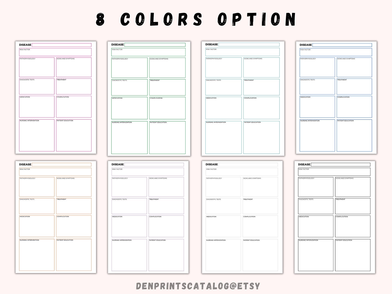 Med Surg Study Template Printable, Medical Surgical Nursing Template ...