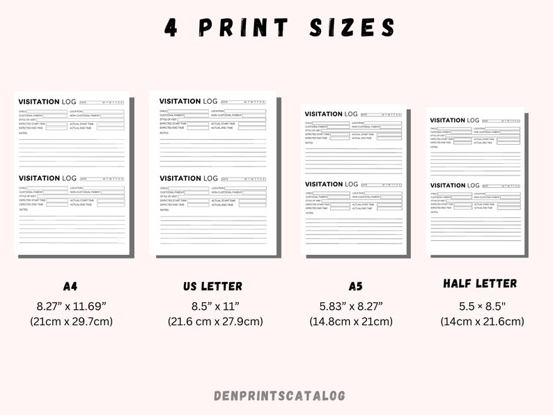 Visitation Log Printable, Child Care Log, Child Visits Tracker ...
