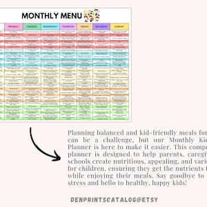 Home Daycare Weekly Menu Editable, Kids Weekly Meal Planner, Preschool ...
