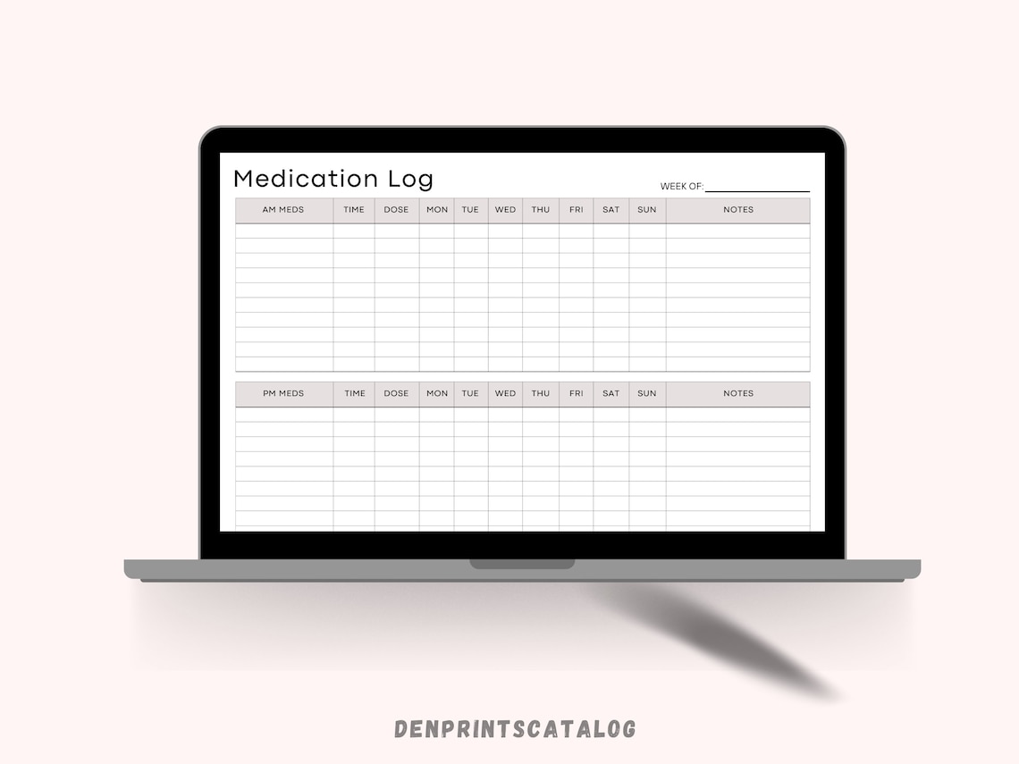 Medication Tracker Printable, Weekly Medication Log, Medicine Tracker ...