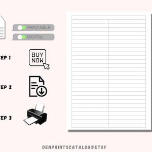 Printable Blank Columns Charts With Header One, Two, Three, Four, Five ...