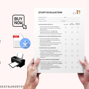 Daycare Staff Evaluation Printable,childcare Center Printable Employee ...