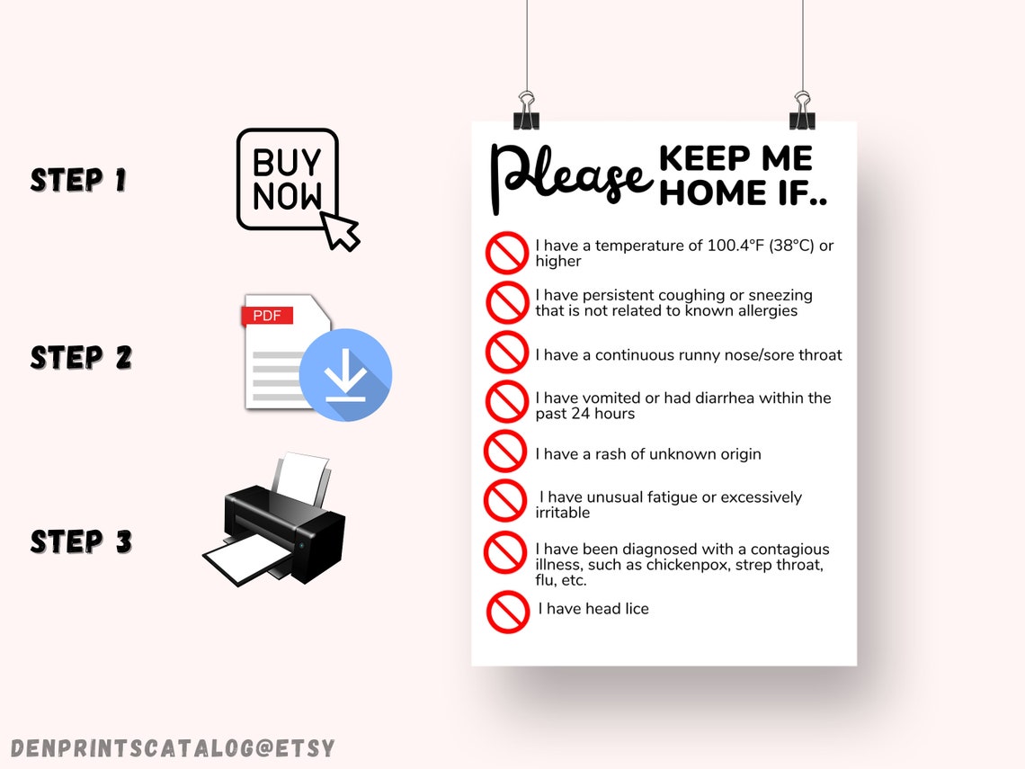 Child Sick Board Printable Template for Daycare, School and Childcare ...