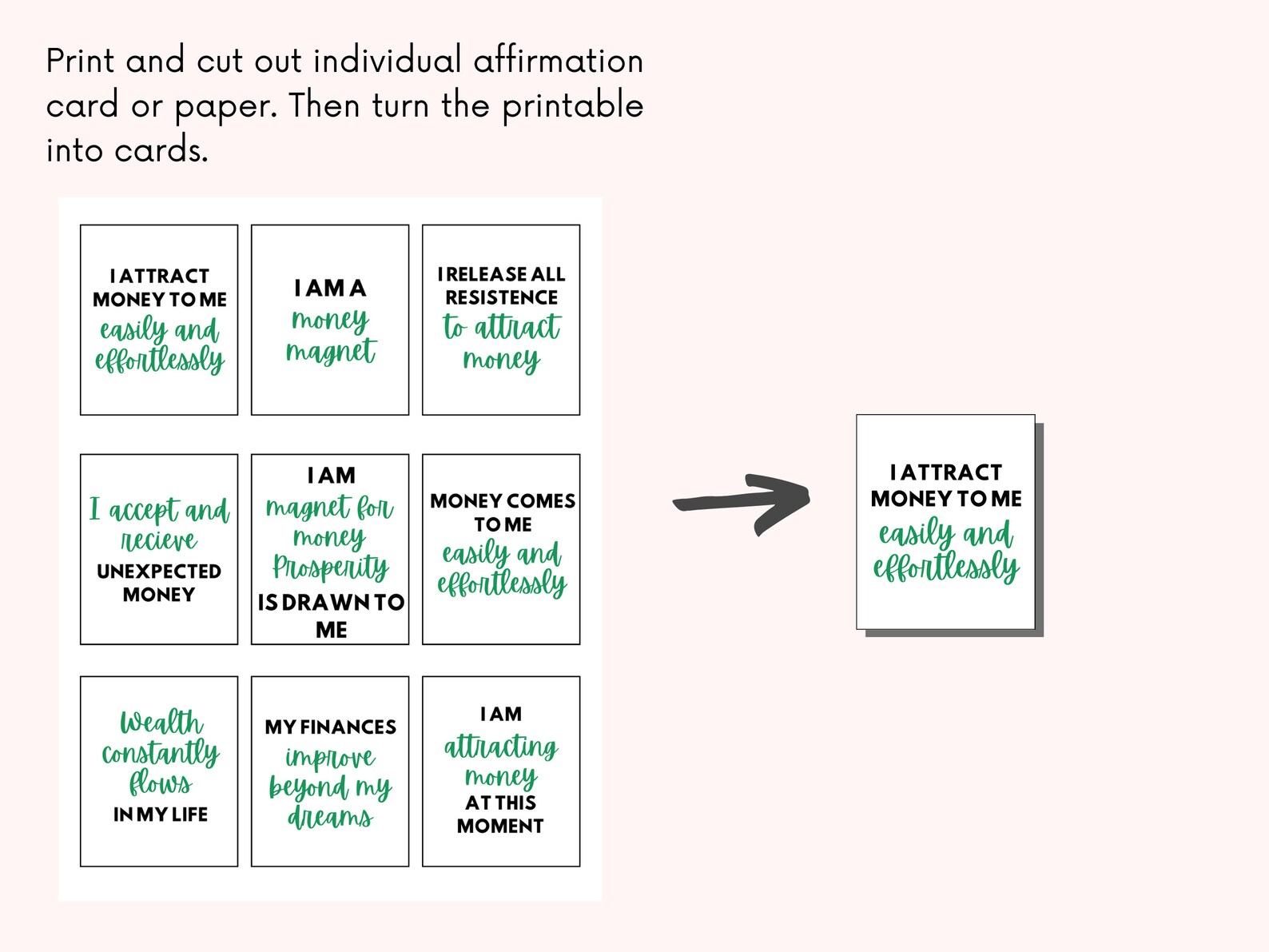 54 Affirmation Cards for Money Printable, Money Affirmation Cards ...