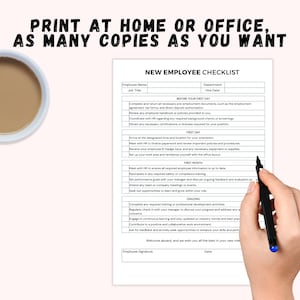 New Hire Checklist Printable, Employee Onboard, Editable Canva ...