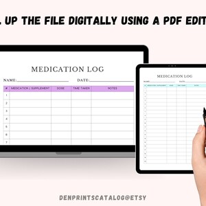 Medication Log Printable, Ready to Print Medication Log Chart, Post ...