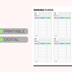 Sinking Funds Tracker Printable, Savings Challenge, Savings Tracker ...