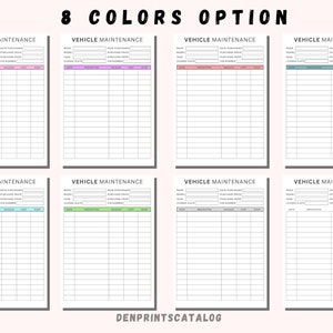 Vehicle Maintenance Log Printable, Vehicle Service Tracker, Vehicle ...
