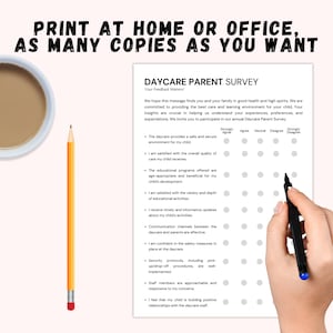 Editable DAYCARE PARENT SURVEY, Childcare Center Printable Parent ...