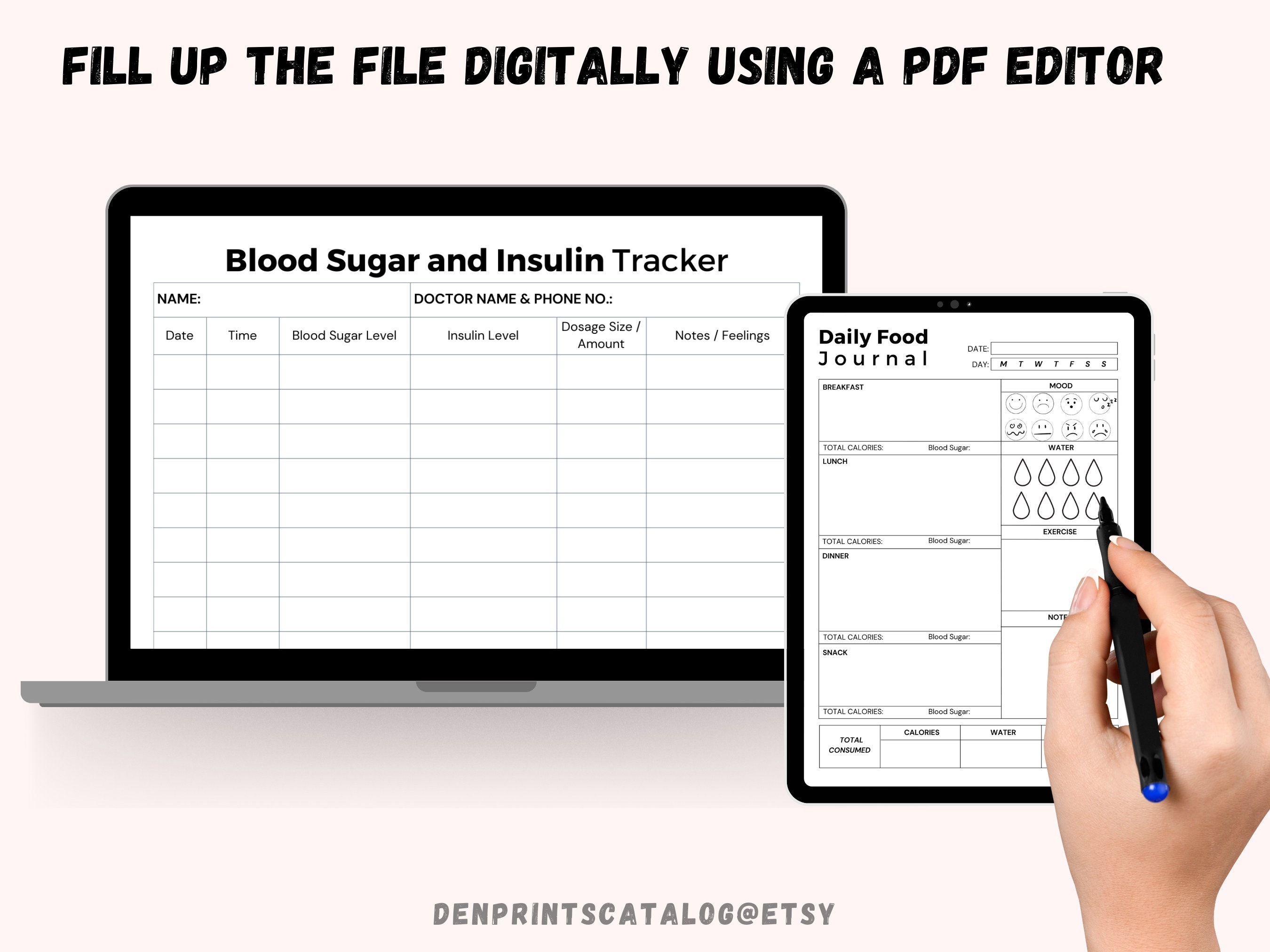 Diabetic Care Planner Printable, Diabetes Treatment Organizer, Medical ...
