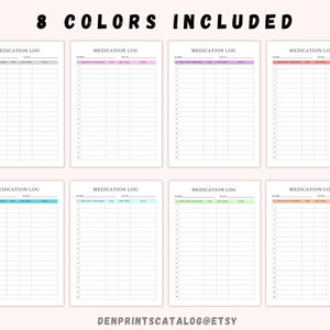 Printable Medication Log, Ready to Print Medication Log Chart, Post ...
