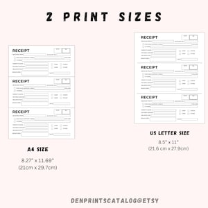 Child Support Receipt Printable for DIY Receipt Book Digital Download ...