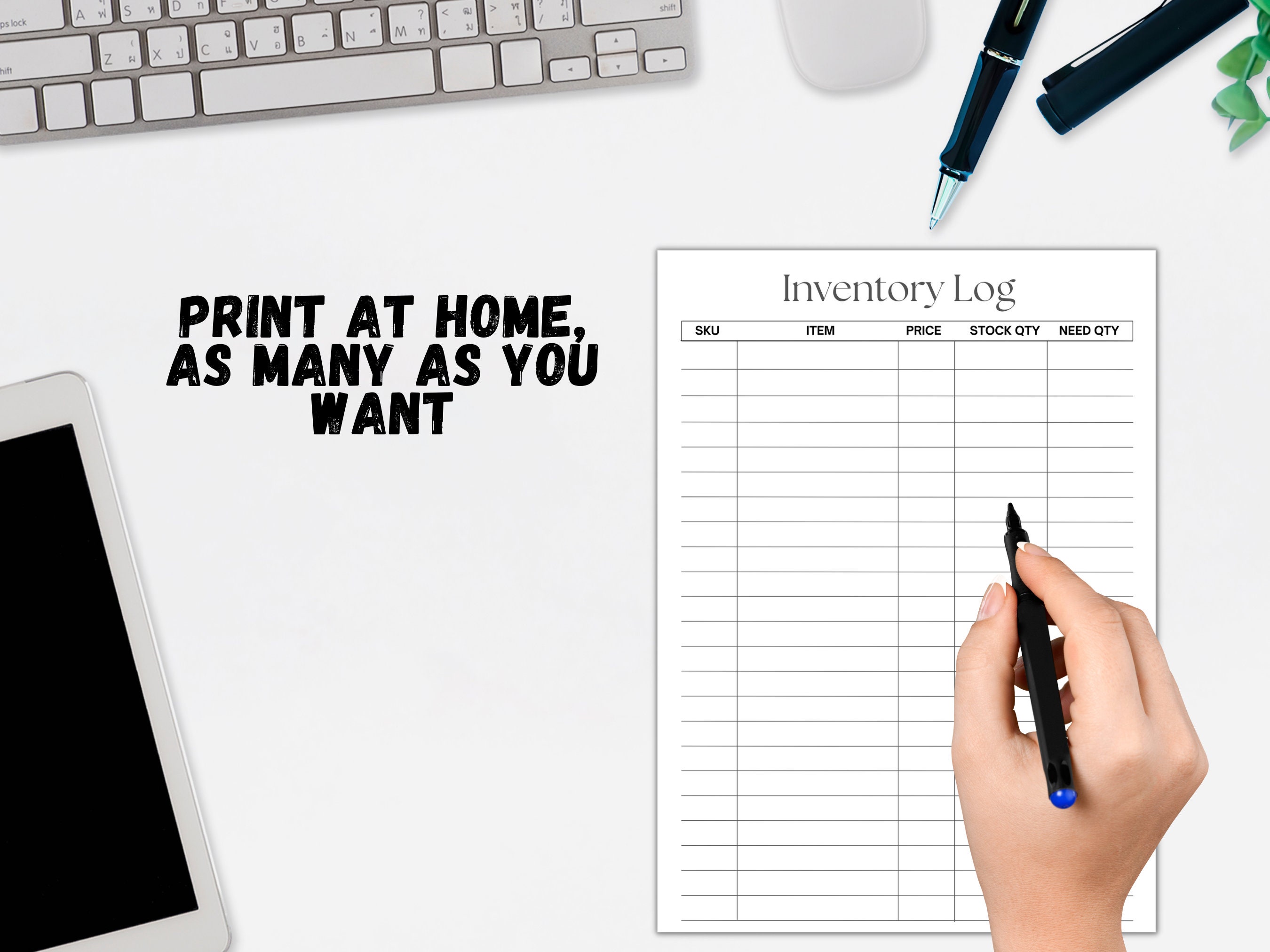 Printable Inventory Log Management Form, Inventory Sheet, Small ...
