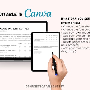 Editable DAYCARE PARENT SURVEY, Childcare Center Printable Parent ...