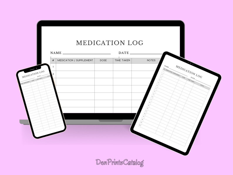 Printable Medication Log Ready to Print Medication Log Chart - Etsy