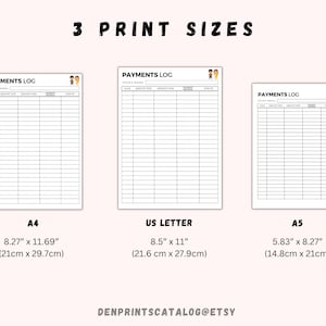 Tuition Payment Log Printable, Daycare Payment Log, Childcare Payment Log, Bill Payments, Child ...