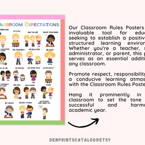 Classroom Rules Posters, Class Expectations, Bulletin Board ...