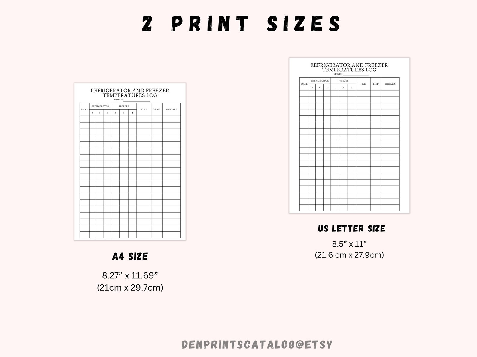 Printable Refrigerator and Freezer Temperatures Log, Print and Write ...