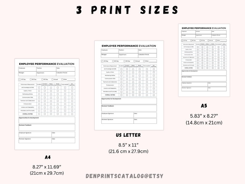 Employee Performance Evaluation Template, Employee Performance Review, Human Resources, Employee ...