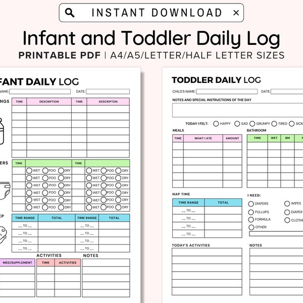 Toddler Daily Sheet - Etsy