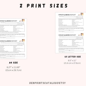 Child Illness Notice Printable, Daycare Printable Child Sick Report ...