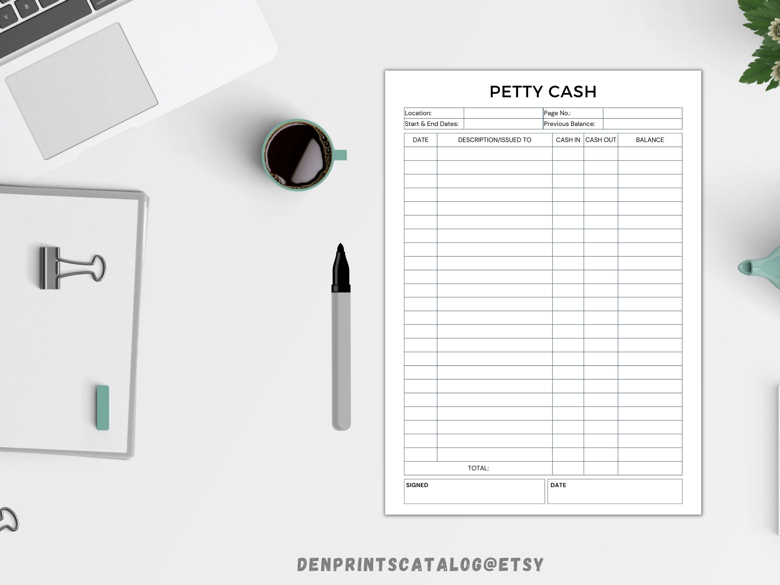 Petty Cash Ledger Printable Petty Cash Log Printable Petty - Etsy UK