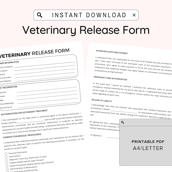 Medical Release Form - Etsy