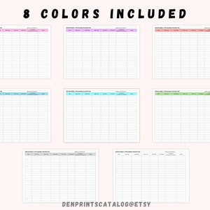 Server Tips Tracker Sheet Printable, for Tip Sharing Weekly Breakdown ...