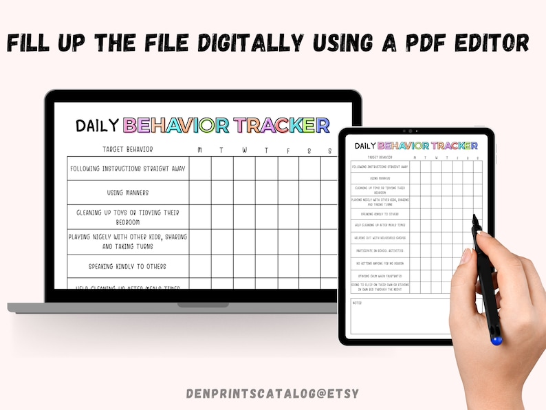 Daily Behavior Chart for Kids Printable, Good Behavior Tracking ...