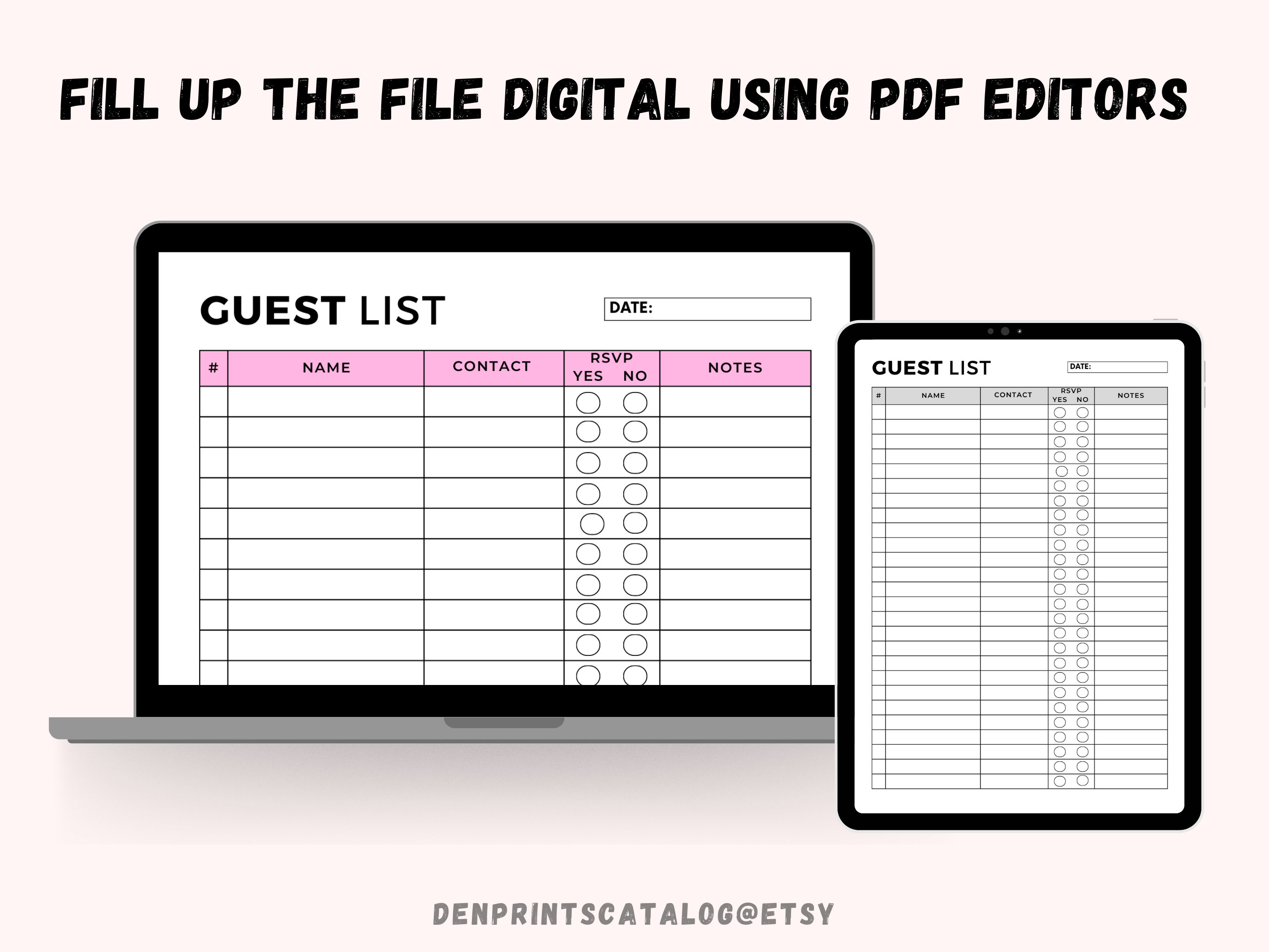 Guest List Planner Printable, Guest List Tracker, RSVP Tracker, Party ...